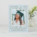 Aqua Modern Grad Typography Graduation Photo Card | Zazzle