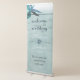 Aqua & Navy Blue Watercolor Floral Wedding Welcome Retractable Banner ...