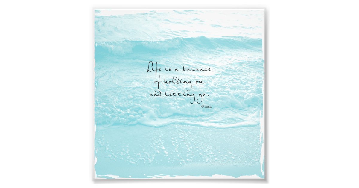 AQUA OCEAN PHOTO WITH RUMI QUOTE | Zazzle