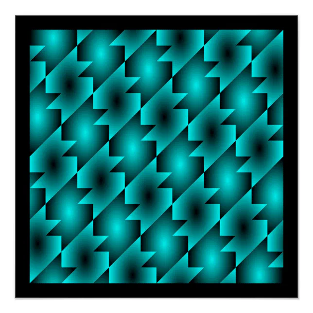 AQUA PATTERN DESIGN POSTER | Zazzle
