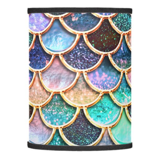 Aqua Pink Mermaid Glitter Scales- Mermaid Scales Lamp Shade | Zazzle