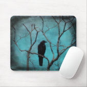 Aqua Raven Art Mouse Pad | Zazzle