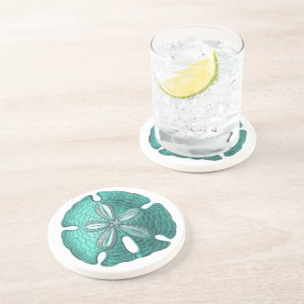 Aqua Sand Dollar Stone Coaster | Zazzle