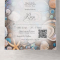 Aqua Seashell Rustic Beach QR Code All In One Invitation | Zazzle