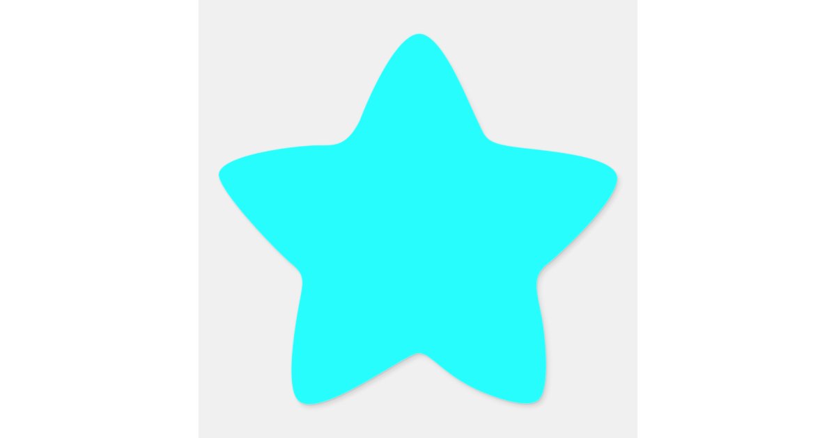 Aqua (solid color) star sticker | Zazzle