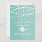 Aqua String Lights Going Away Party Invitation | Zazzle