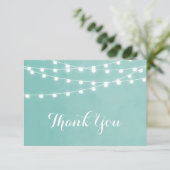 Aqua String Lights Wedding Thank You | Zazzle