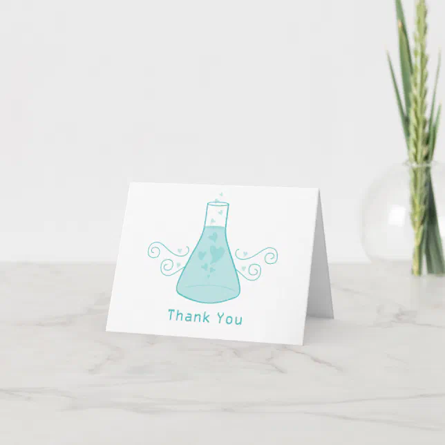 Aqua Sweet Chemistry Thank You Card | Zazzle