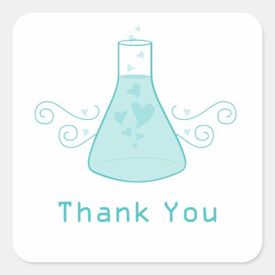 Aqua Sweet Chemistry Thank You Stickers | Zazzle.com