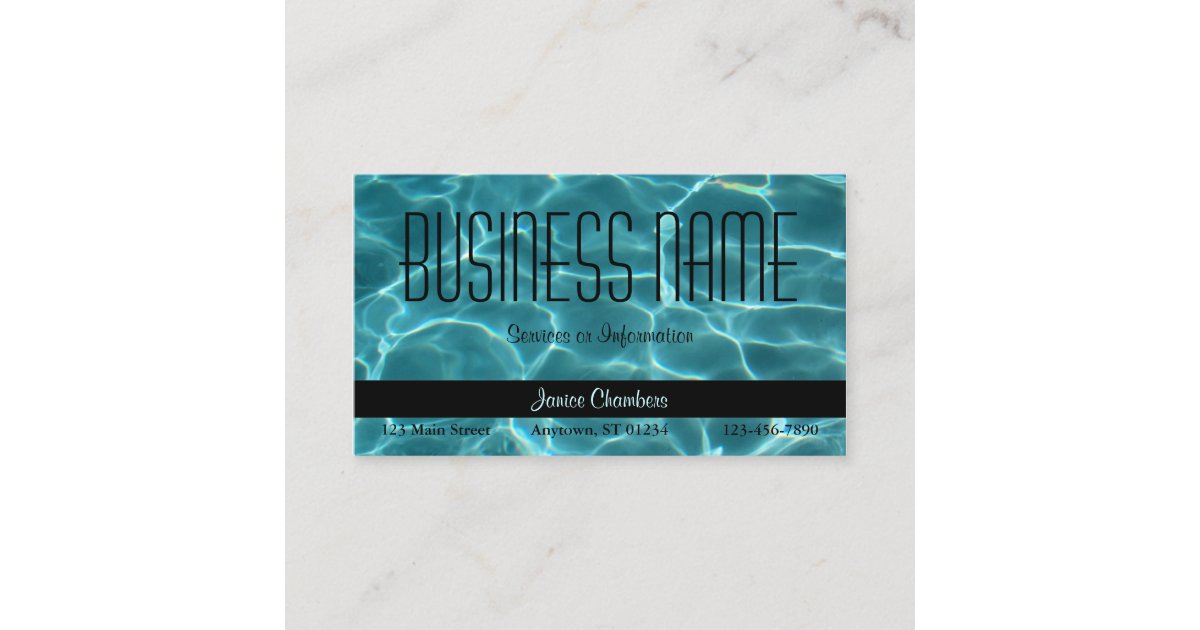 Aqua Swimming Pool Business Card | Zazzle