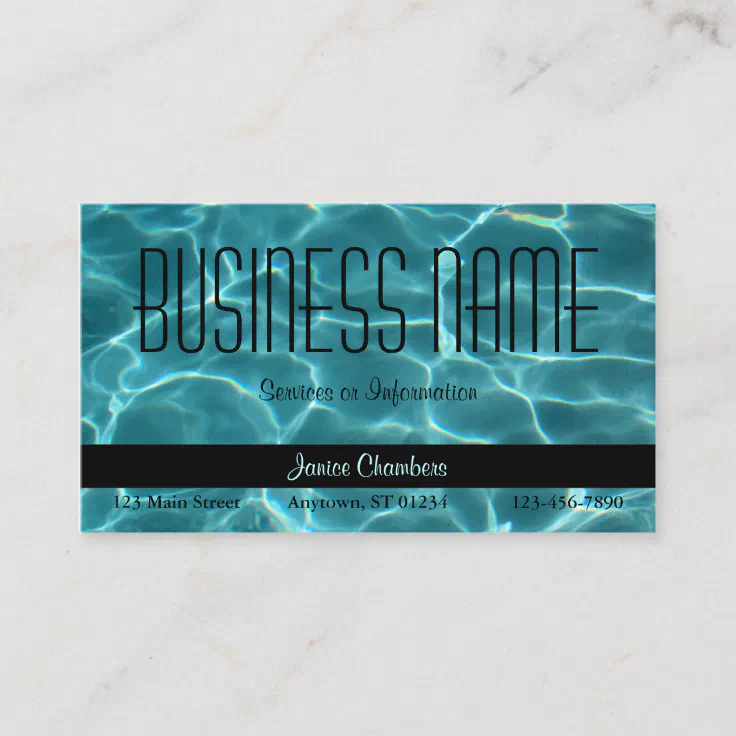 Aqua Swimming Pool Business Card | Zazzle
