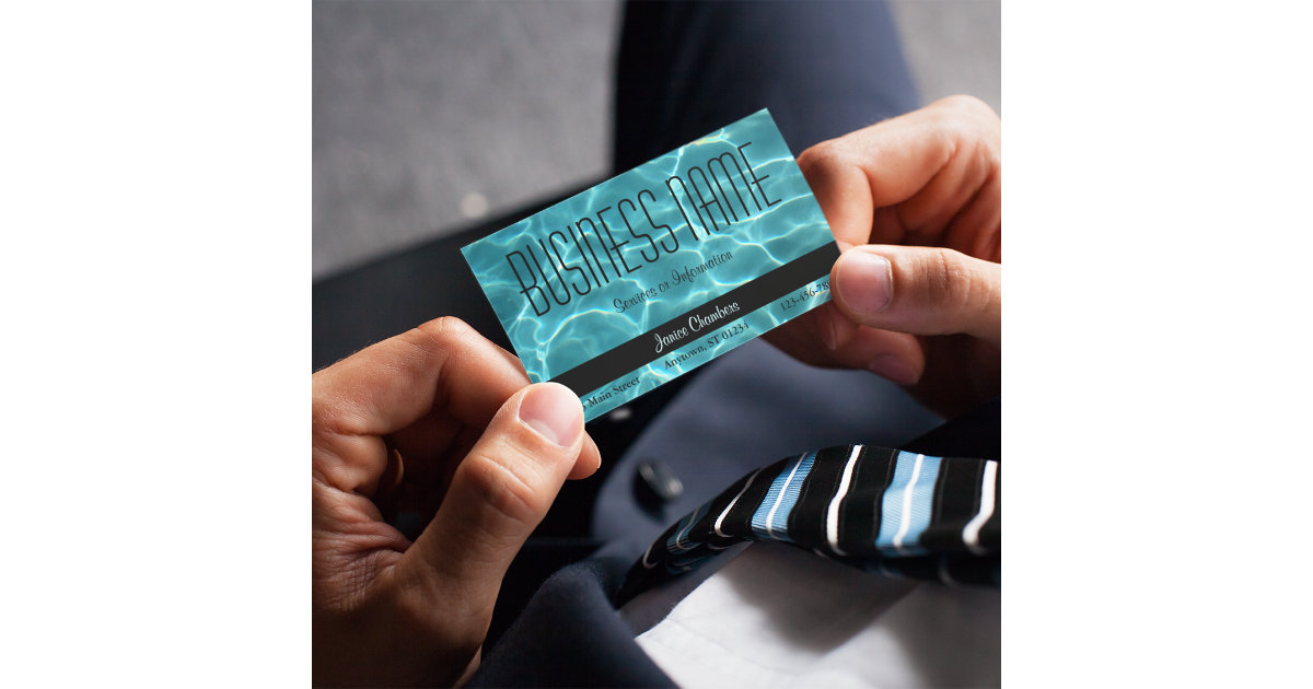 Aqua Swimming Pool Business Card | Zazzle