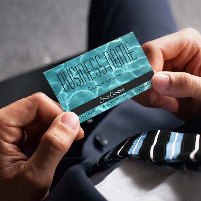 Aqua Swimming Pool Business Card | Zazzle