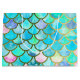 Aqua Teal Blue Watercolor Mermaid Scales Pattern Large Gift Bag | Zazzle