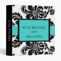 Aqua Teal Damask Binder | Zazzle