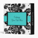 Aqua Teal Damask Binder | Zazzle