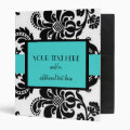 Aqua Teal Damask Binder | Zazzle