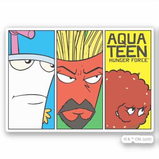 Aqua Teen Hunger Force Character Panel Graphic Sticker Zazzle