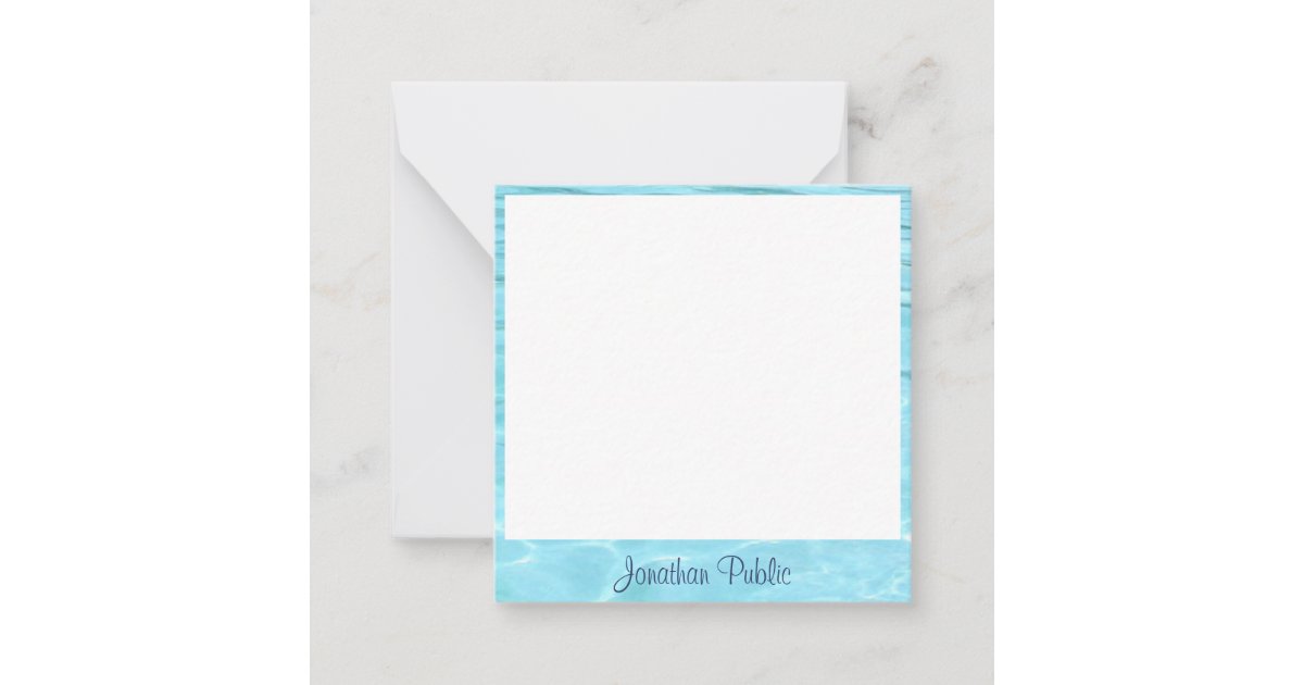 Aqua Template Blue Water Handwritten Script Name | Zazzle