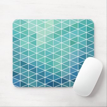 Aqua Triangle Geometric Design Mouse Pad | Zazzle