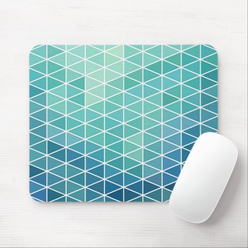 Aqua Triangle Geometric Design Mouse Pad | Zazzle