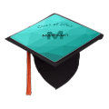 Aqua Turquoise Gradient Geometric Mesh Monogram Graduation Cap Topper ...