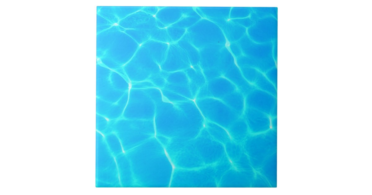 Aqua Water Pattern With Reflection Waves Ceramic Tile | Zazzle