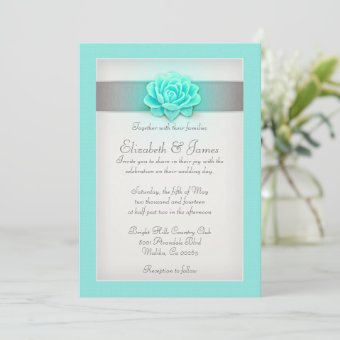 Aqua Wedding Invitations | Zazzle