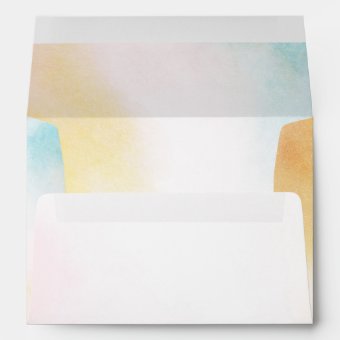 Aqua Yellow Gold Blush Tie Dye Ombre Envelope | Zazzle