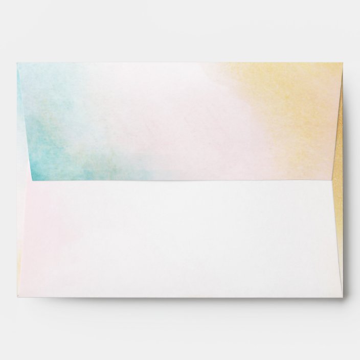 Aqua Yellow Gold Blush Tie Dye Ombre Envelope | Zazzle.com