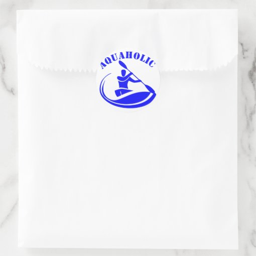 Aquaholic Kayak Guy Classic Round Sticker | Zazzle