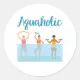 Aquaholic Water Aerobics Waterobics Women Classic Round Sticker | Zazzle