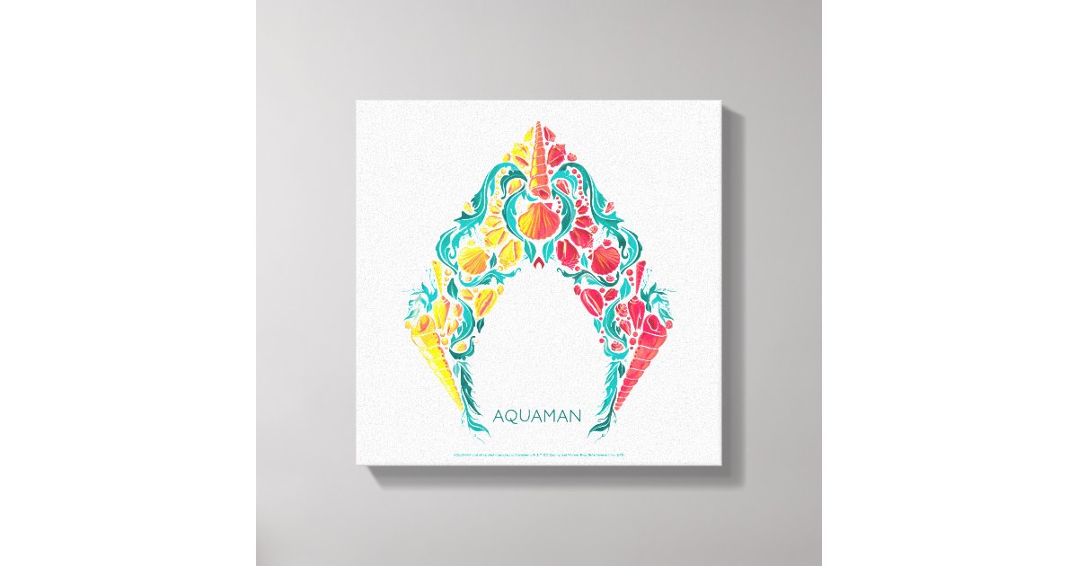 Aquaman | Aquaman & Mera Themed Seashell Logo Canvas Print | Zazzle