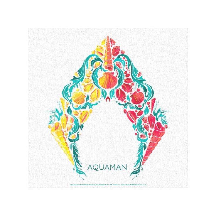 Aquaman | Aquaman & Mera Themed Seashell Logo Canvas Print | Zazzle