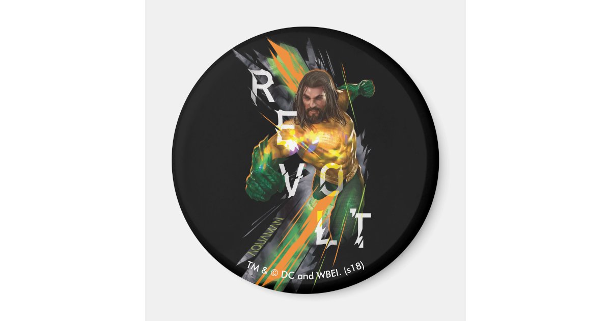 Aquaman | Aquaman "Revolt" Refracted Graphic Magnet | Zazzle