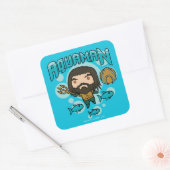 Aquaman | Chibi Aquaman Undersea Graphic Square Sticker | Zazzle
