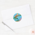 Aquaman Dashes Thru Water Classic Round Sticker | Zazzle