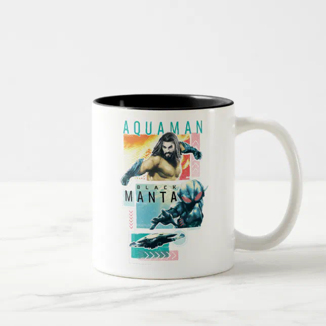 Aquaman | Modernist Aquaman & Black Manta Graphic Two-Tone Coffee Mug ...