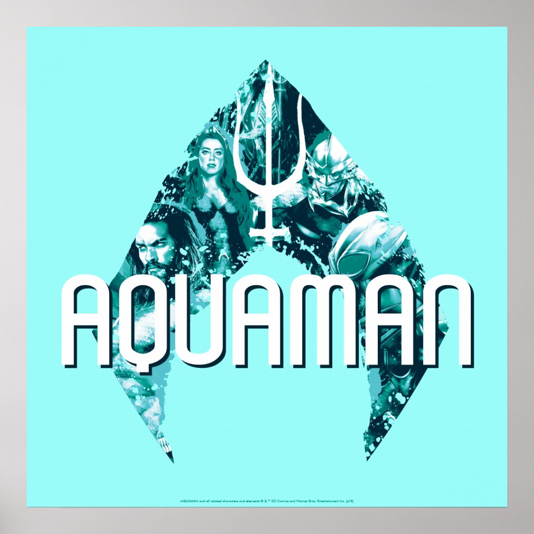Aquaman | Orin, Mera, Orm & Black Manta In Symbol Poster | Zazzle