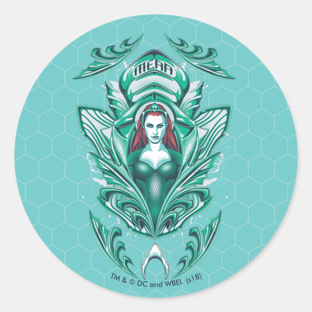 Aquaman | Ornate Mera Graphic Classic Round Sticker | Zazzle