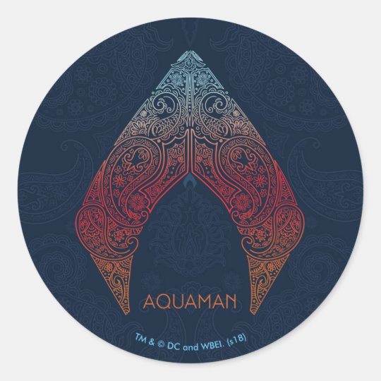 Aquaman | Paisley Aquaman Logo Classic Round Sticker | Zazzle.com