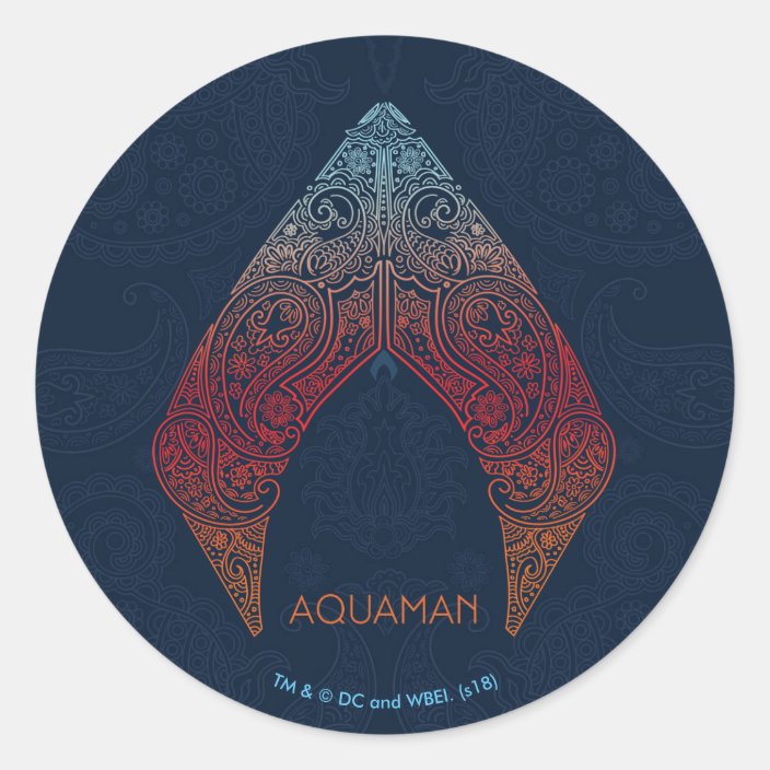 Aquaman | Paisley Aquaman Logo Classic Round Sticker | Zazzle.com