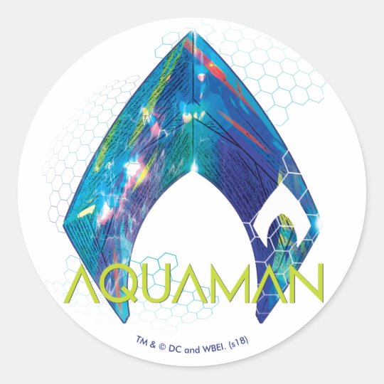 Aquaman | Refracted Aquaman Logo Classic Round Sticker | Zazzle.com