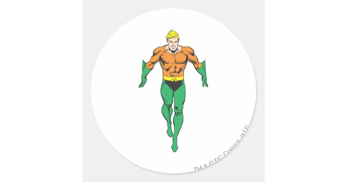 Aquaman Runs Classic Round Sticker | Zazzle