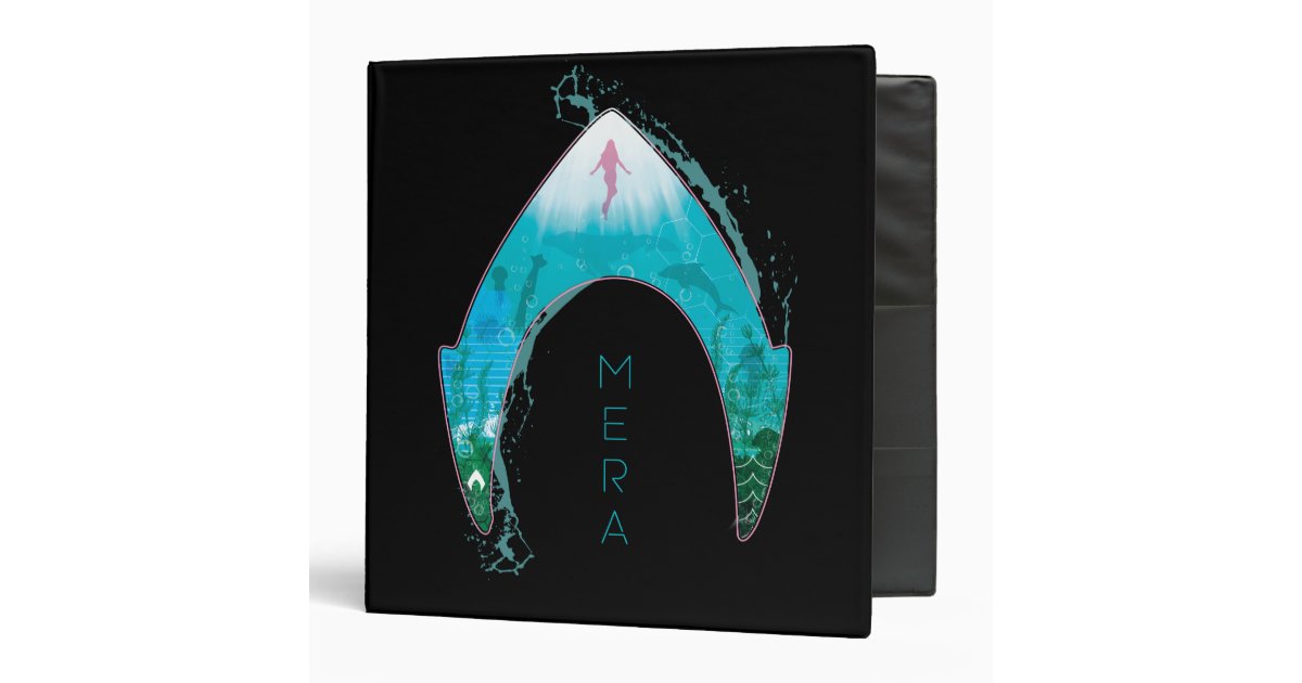 Aquaman | See Through Mera Symbol Ocean Graphic 3 Ring Binder | Zazzle