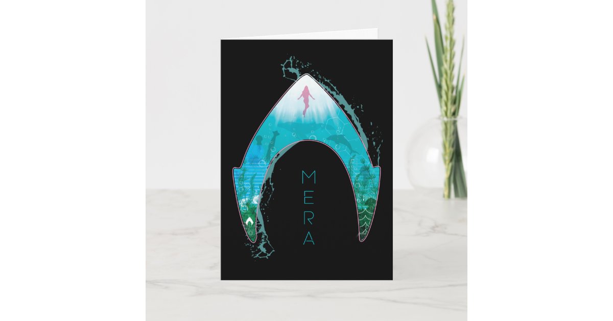 Aquaman | See Through Mera Symbol Ocean Graphic Card | Zazzle