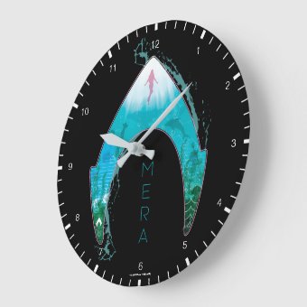 Aquaman | See Through Mera Symbol Ocean Graphic Large Clock | Zazzle