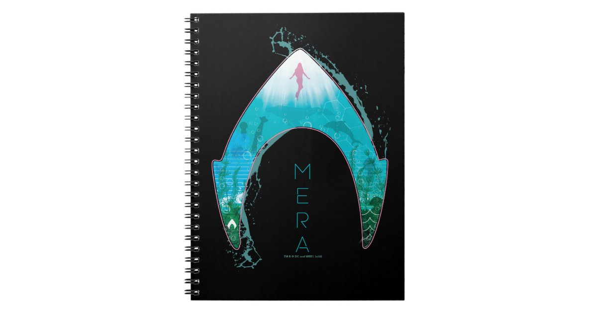 Aquaman | See Through Mera Symbol Ocean Graphic Notebook | Zazzle