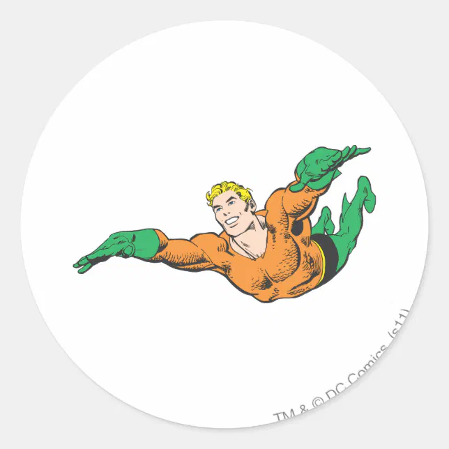 Aquaman Soars Classic Round Sticker | Zazzle