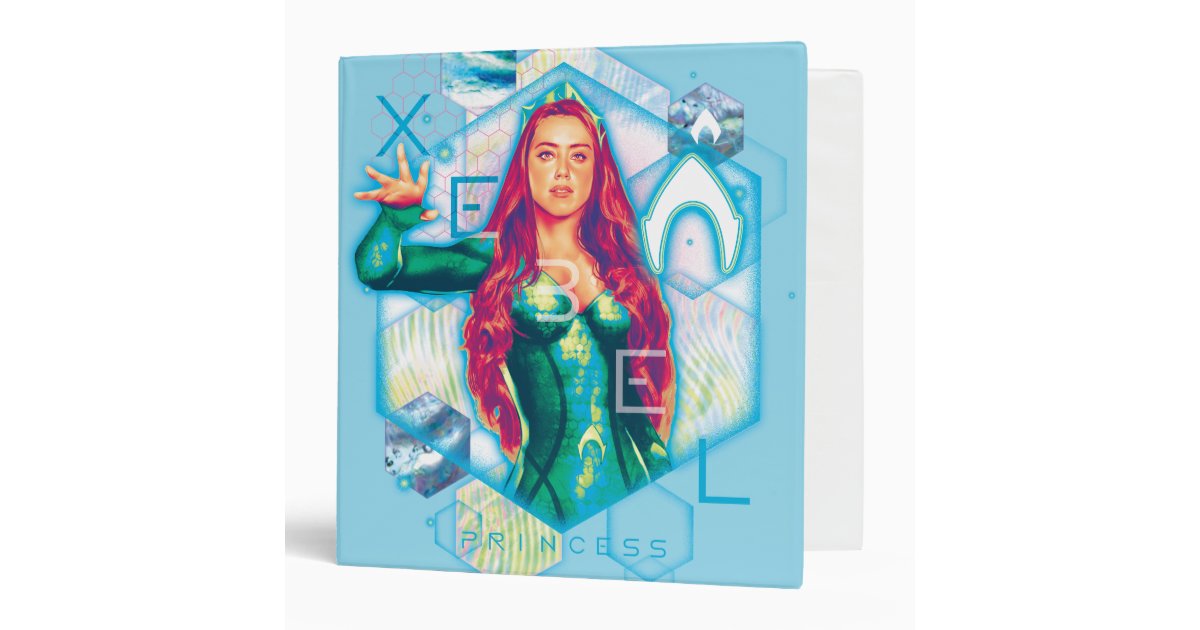 Aquaman | Xebel Princess Mera Hexagonal Graphic 3 Ring Binder | Zazzle